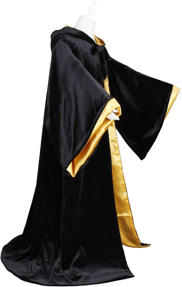 Velvet Wizard Robe with Satin Lined Hood and Sleeves | eBay