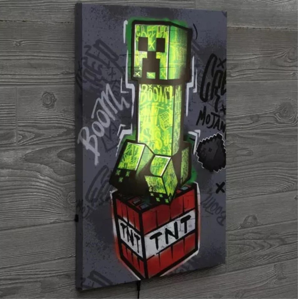 Minecraft Creeper LED Canvas Wall Art (Brand New) | eBay