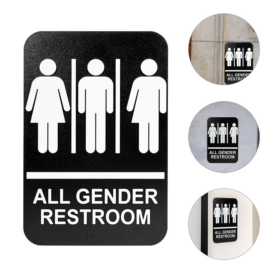 Washroom Sign Restroom Wall Decal Modern Commercial Toilet | eBay Australia