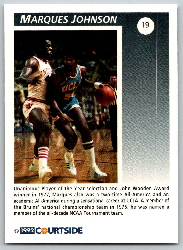 1992-93 COURTSIDE LIMITED EDITION COLLEGE FLASHBACK MARQUES JOHNSON ...