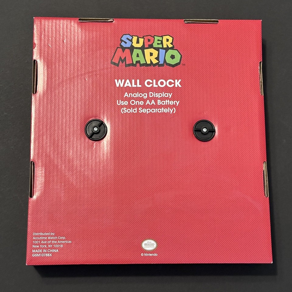 Super Mario Wall Kids Room Clock Red Mario Clock Analog Display | eBay