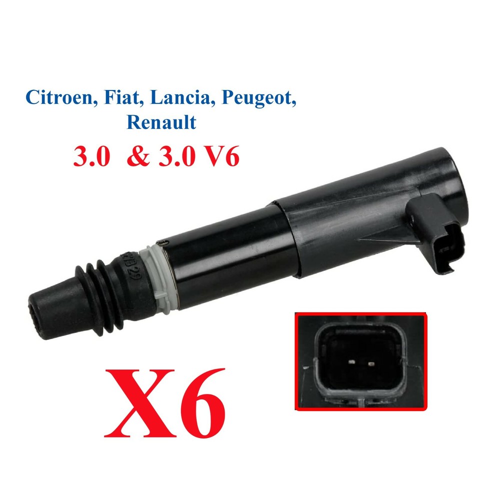 6 Ignition Coils for Citroen 9633001580 597077 597094 96362683 - 3.0 V6 ...