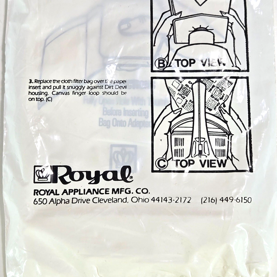 Genuine DIRT DEVIL Royal Hand Vac Vacuum Cleaner Paper Bags 3 Bags 3 ...