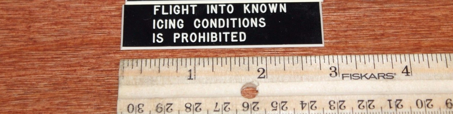 Flight Into Icing Conditions is Prohibited Placard 27-11000-167 | eBay