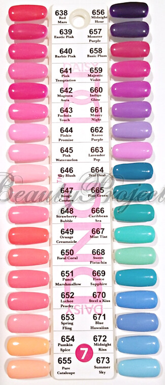 DND Daisy Color Chart Gel Polish Color Sample Chart Palette Display ...