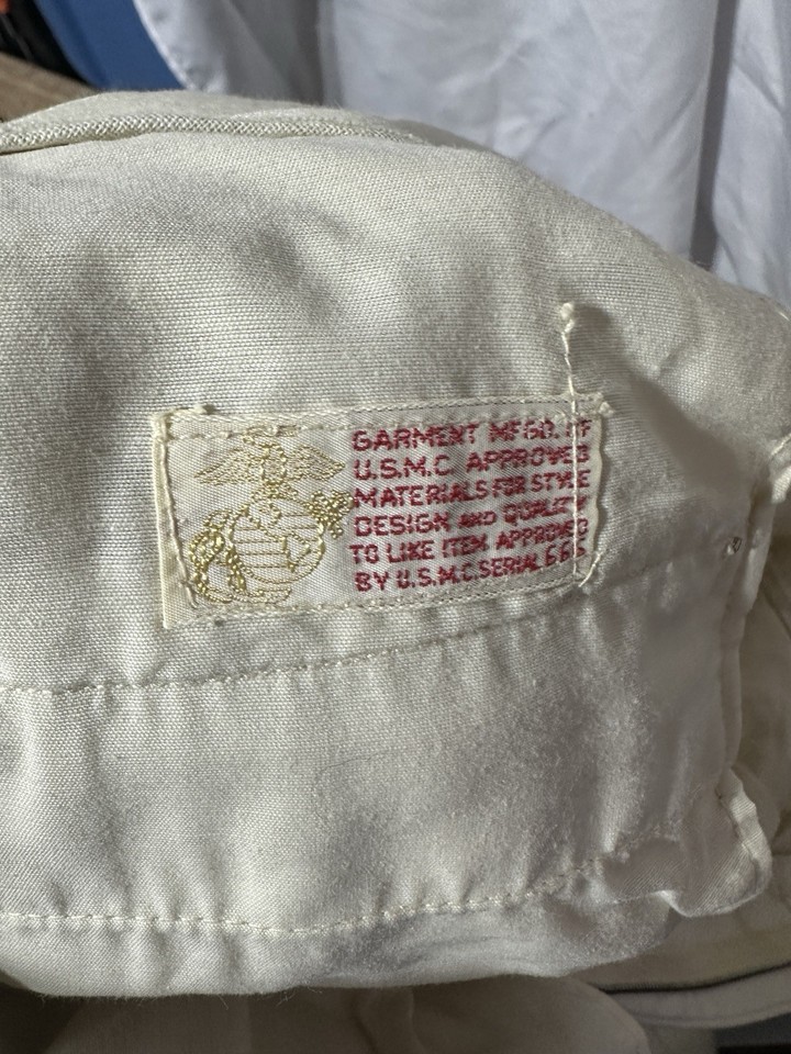 Vintage WWII Officers USMC Marine EGA Dress White Jacket Uniform Pants ...