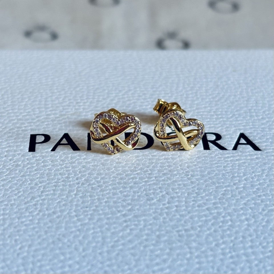 NEW Pandora MET ALE - Pandora Shine Heart Infinity CZ Stud Earrings ...