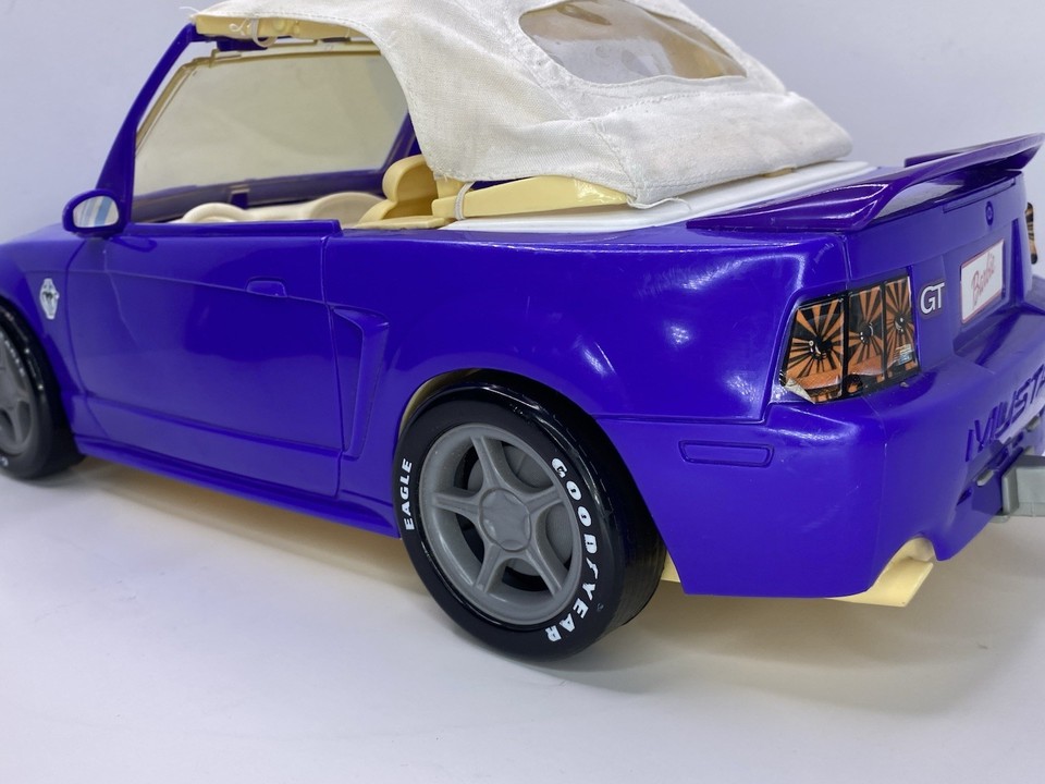 Vintage 1999 Barbie Ford Mustang GT Purple Convertible Car with Cloth ...