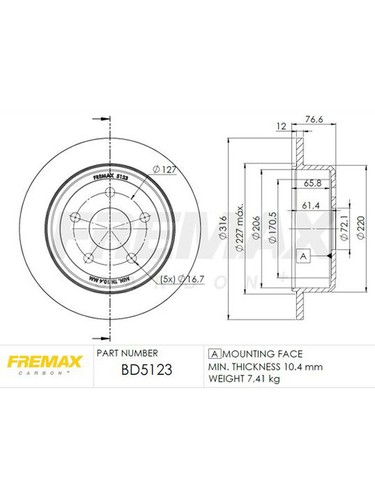Fremax Brake Disc Rear Pair fits Jeep Wrangler 2.8 JK CRD (BD-5123) | eBay