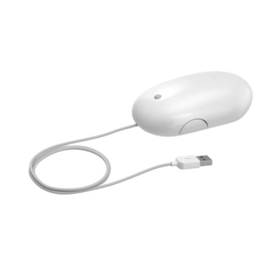 Genuine Apple A1152 USB Wired Mighty Mouse Optical Mouse White EMC 2058 ...