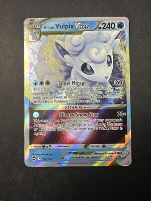 Alolan Vulpix VSTAR 034 /195 Ultra Rare Silver Tempest Pokemon TCG | eBay