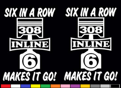 308 INLINE 6 PISTON DECALS STRAIGHT SIX HUDSON ENGINE EMBLEM STICKER I6 ...