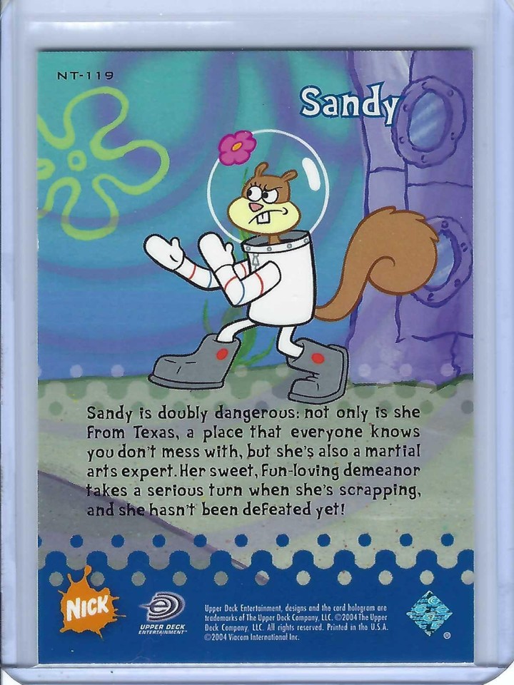 2004 UPPER DECK NICKTOONS SPONGEBOB SPORTS SANDY CHEEKS KARATE CARD ...