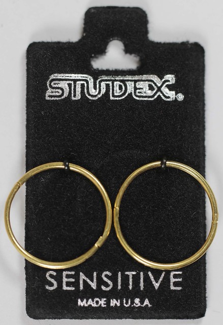 Smooth Sleepers Hinged Gold Hoop Earrings Studex Sensitive 18ga 3/4 ...