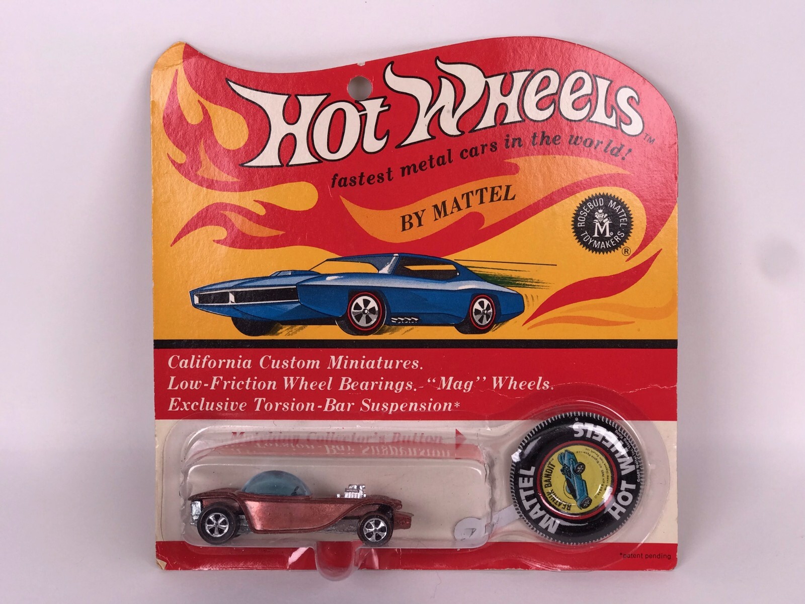 Vintage Blister Pack Hot Wheels Copper Beatnik Bandit Redline UK 1960's