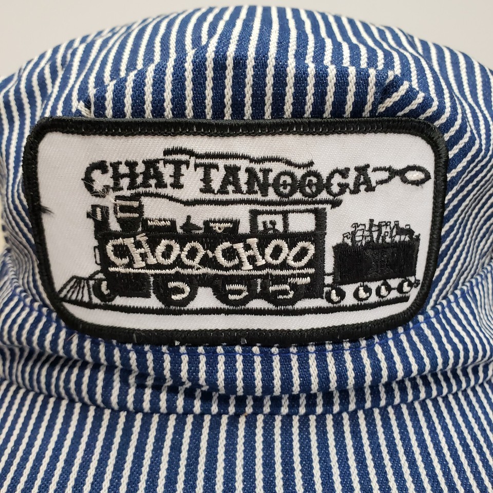 Chattanooga Choo-Choo Hat Cap Snapback Railroad Conductors Stripes Blue ...