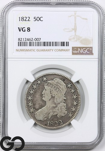 1822 Capped Bust Half Dollar, NGC VG-8 ** Collector Coin In All Grades ...