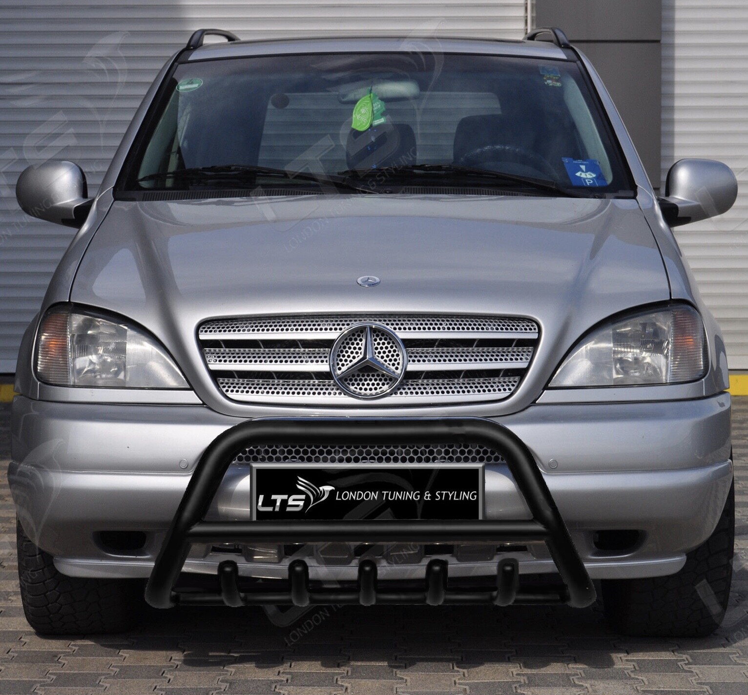 MERCEDES W163 BULL BAR BLACK STEEL AXLE NUDGE A BAR GUARD 1998 TO 2005 ...