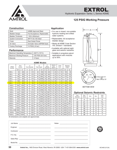 Amtrol Extrol 800-L Boiler Expansion Tank | eBay