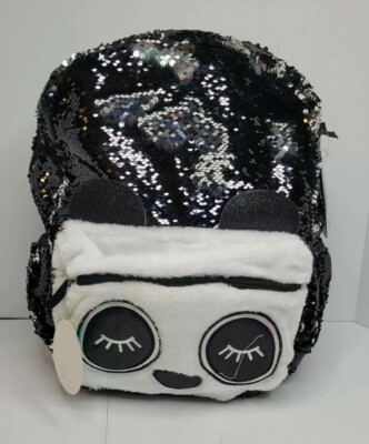 Wonder Nation Faux Fur Sequin Panda Backpack, NWT, Adjustable Straps ...