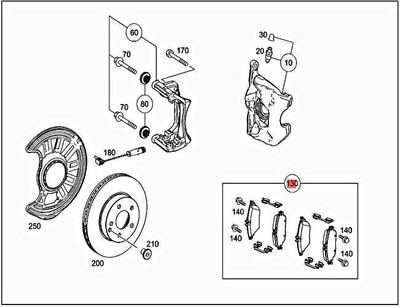 Genuine MERCEDES W242 C117 W176 A-CLASS W176 Ts disk brake pad ...