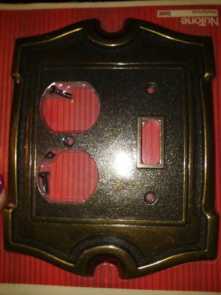 Vtg New Hall Mack Masterpiece Duplex Receptacle & Switch Plate ant ...