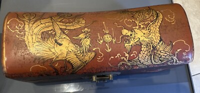 1800s Leather Chinese Pillow Box | eBay Australia