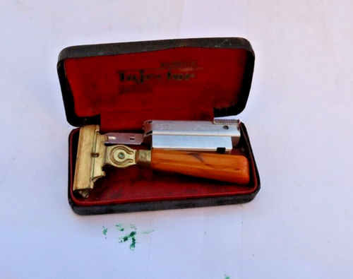 RARE Vintage Safety Razor & Box Case Schick Injector Bakelite Handle ...