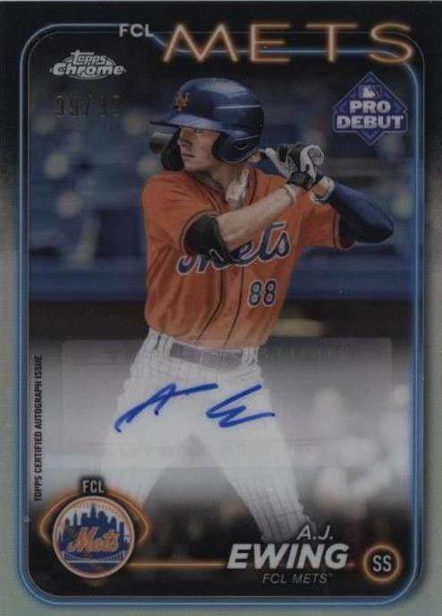 2024 Topps Pro Debut - Chrome A.J. Ewing #PDC-48 Refractor Autographs ...