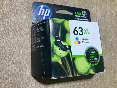HP 63XL Tri-color High-yield Ink Series Retail Box Expired 2019 | eBay