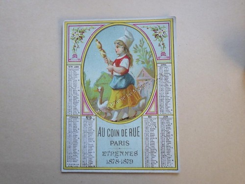 1878.Calendrier Au coin de rue magasin de nouveautés. | eBay