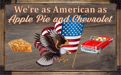 (As American) Sign Plaque Gift Patriotic Flag Apple pie Chevrolet Wall ...