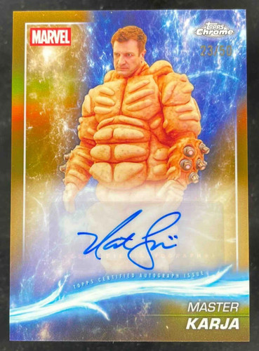 2025 Topps Chrome Marvel Studios Gold Nathan Fillion as Master Karja ...