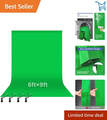 Green Screen Backdrop 6x9ft Polyester Fabric Kit for Photography ...