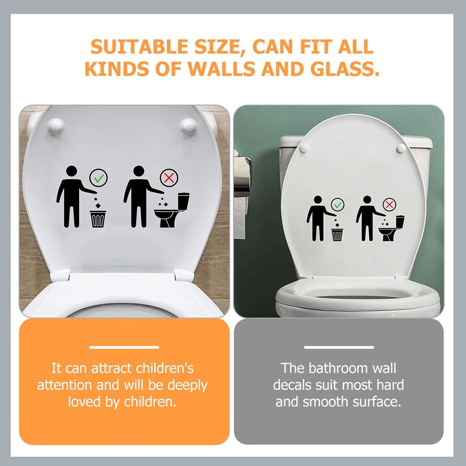 2 Sheets Restroom Signs Sticker Toilet Flushing Warning Stickers | eBay ...