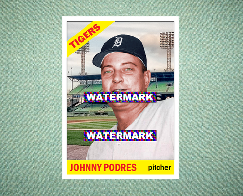 Johnny Podres Detroit Tigers 1966 Style Custom Baseball Art Card | eBay