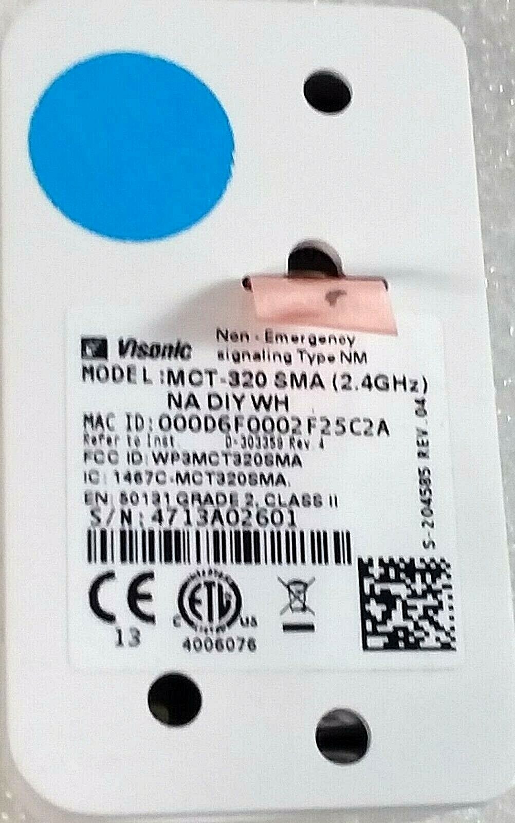 Visonic Wireless Min Contact Sensor; Part #MCT-320 SMA(2.4GHz) NA DIY ...