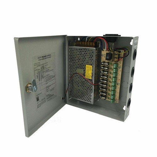 9 Channel 8CH Security Camera Power Supply Box DC 12V 10A CCTV DVR ...