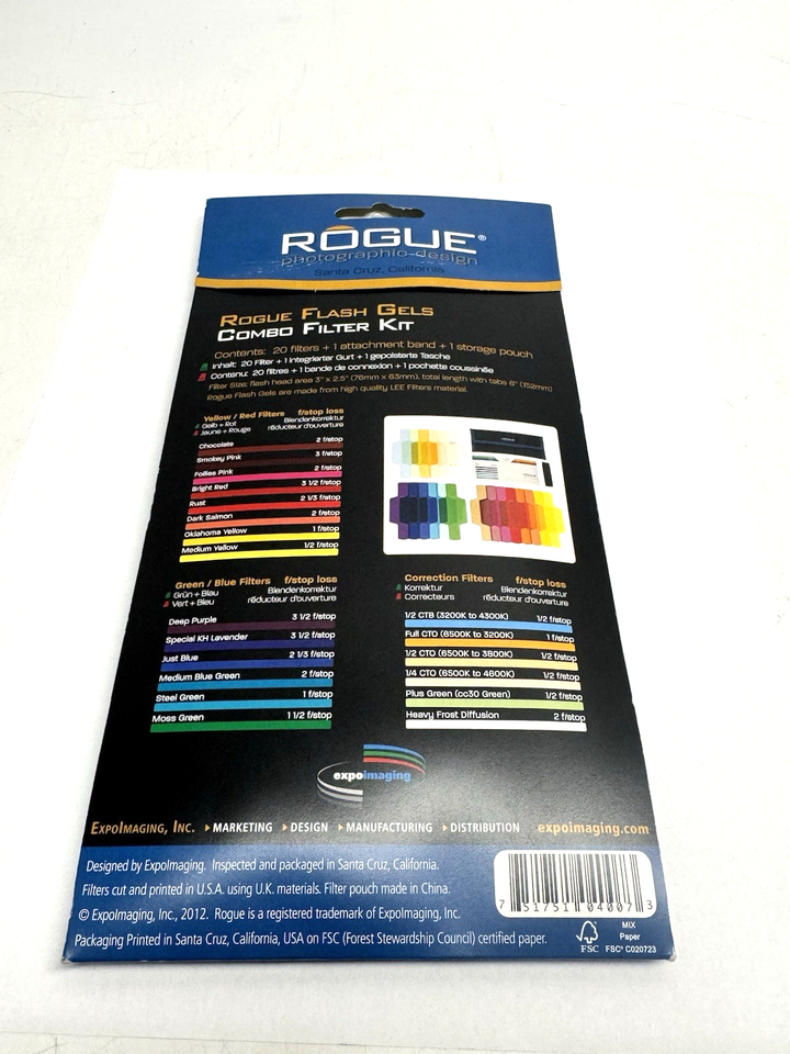 FACTORY SEALED ExpoImaging Rogue Flash Gel Filter Kit- Color Correction ...