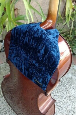 Cello Bib in BEAUTIFUL Royal Blue Crushed Velvet for COMFORT chest pad ...