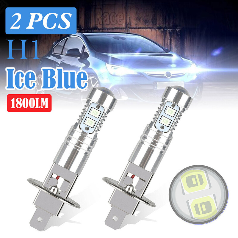 2Pcs H1 LED Auto Headlight Bulbs 8000K 100W Ice Blue Super Bright Car ...