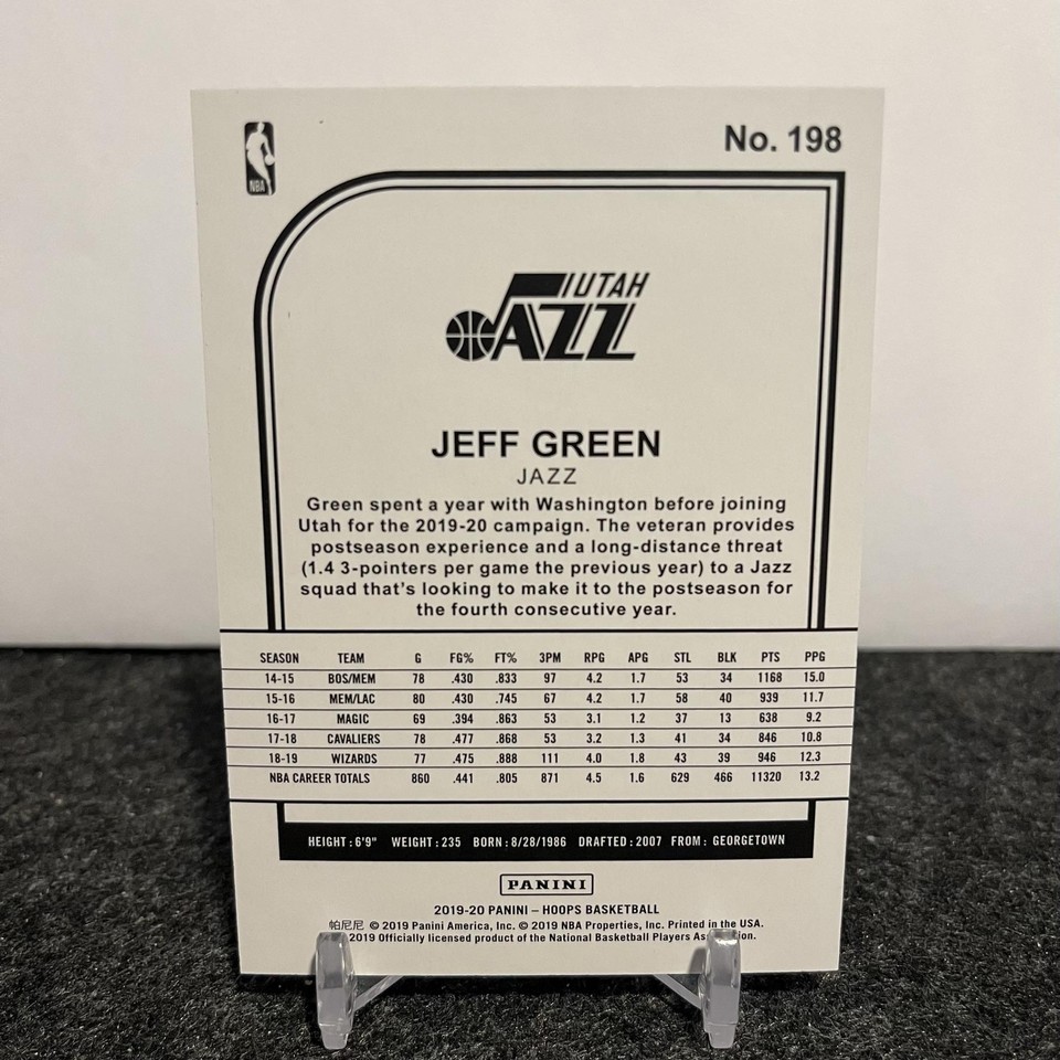 2019-20 Hoops Jeff Green 198 Teal #/49 Utah Jazz | eBay