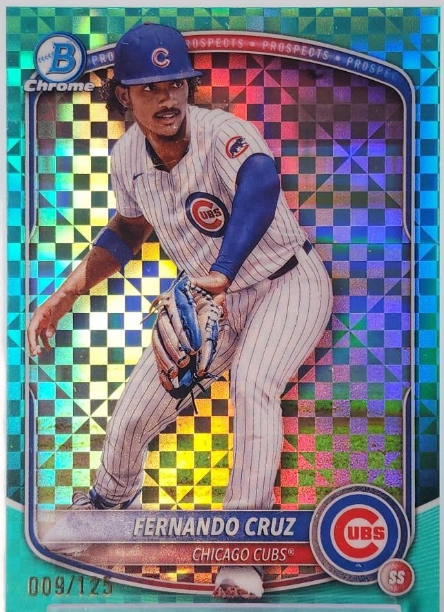 2025 Bowman - Chrome Prospects Fernando Cruz #BCP-110 Aqua X-Fractor ...