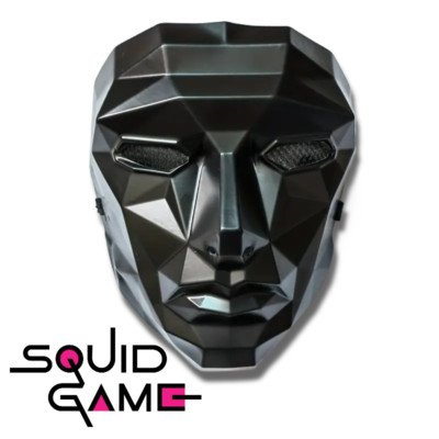 SQUID GAME MASK Front Man Frontman Black Hard Plastic Costume Masque ...