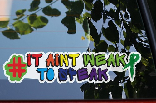 IT AINT WEAK TO SPEAK Car Sticker MENTAL HEALTH Window Banner It ant't ...
