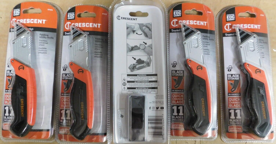 Crescent Folding Utility Knife CTKF2 With Blades-5 Pack | eBay