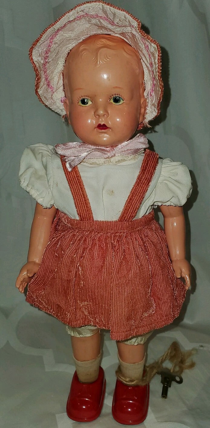 Vintage Key Wind-Up Doll Celluloid & Tin Metal Walking Works - Japan ...