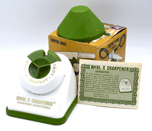 Vintage Dial X Perfect Edge Sharpener Dial Knife Scissor Shear Cap ...