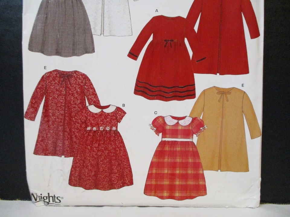 New Look Pattern 6309 Dress & Coat Girls Size A (3-8) Uncut Sleeve ...