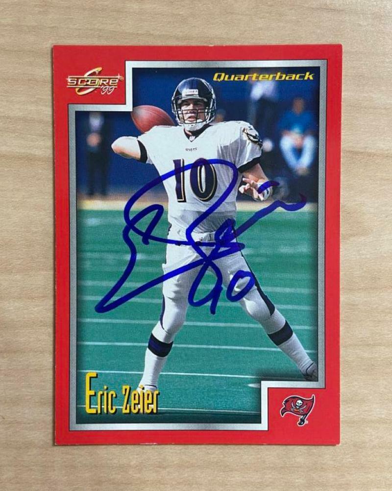 ERIC ZEIER TAMPA BAY BUCCANEERS SIGNED AUTOGRAPHED 1999 SCORE CARD #140 ...